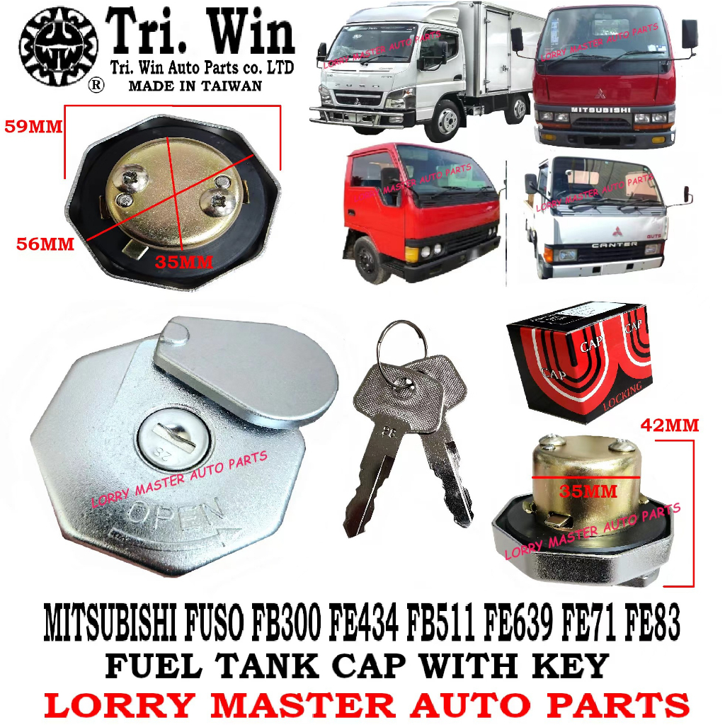 FUEL TANK CAP WITH KEY MITSUBISHI CANTER FB300 FE434 FB511 FE639 FE71 ...