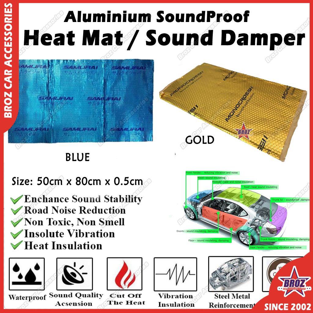 Samurai Sound Proof Heat Mat Damper Aluminum SoundProof Suit For All ...