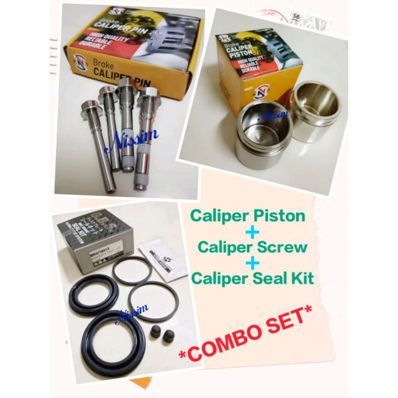 NS Disc Pad Screw & Disc Pad Piston & Caliper Repair Kit Set Wira 1.5cc ...