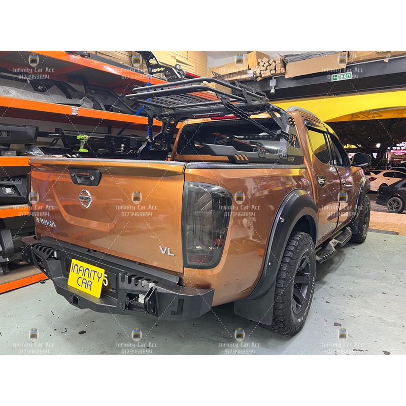 Nissan Navara Np300 Pro4x Force Op Rear Bull Bar Bumper | Shopee Malaysia