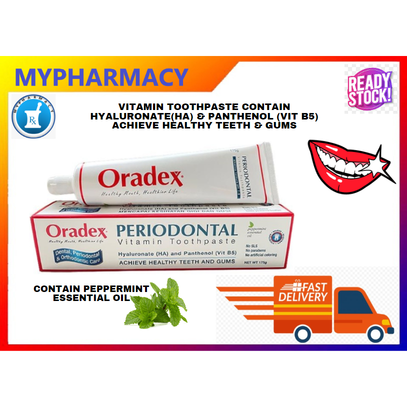 ORADEX PERIODONTAL VITAMIN TOOTHPASTE HA&VIT B5 175G | Shopee Malaysia