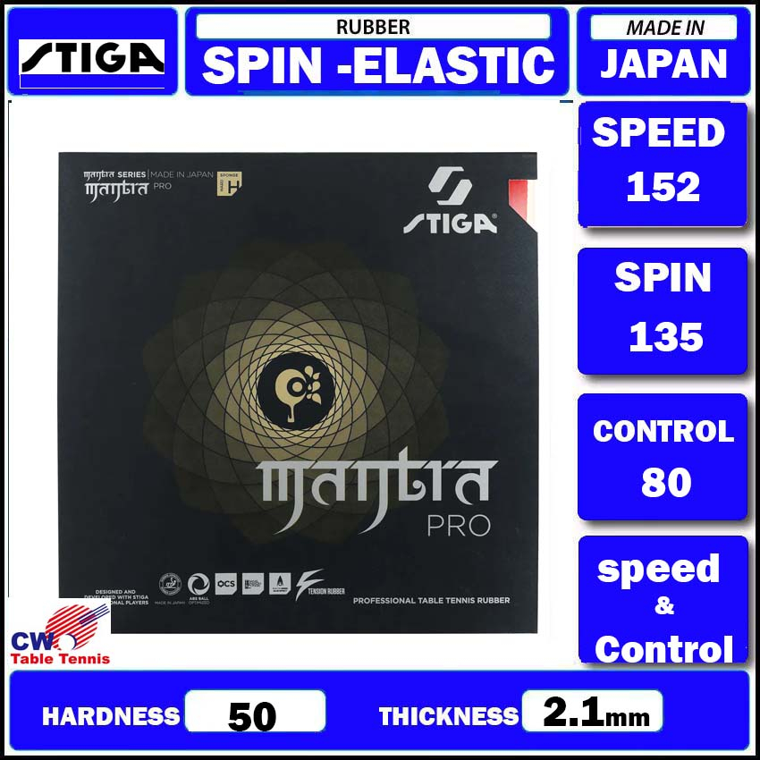STIGA Mantra Pro H Spin Elastic Table Tennis Rubber Pong Pong Getah ...
