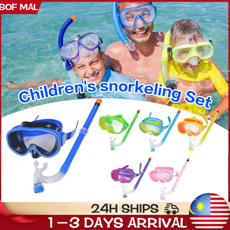 Unisex Kids Diving Mask Scuba Snorkeling Face Mask Half Dry Tube ...