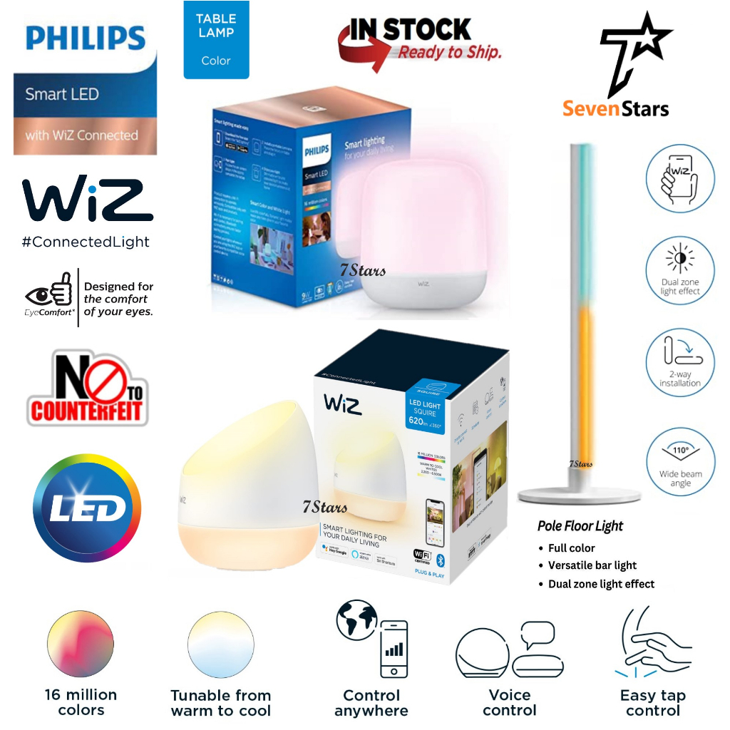Philips WiZ Color Portable Squire / Hero Table Lamp ( 2200K - 6500K ... Philips WiZ Color Portable Squire / Hero Table Lamp ( 2200K - 6500K ...