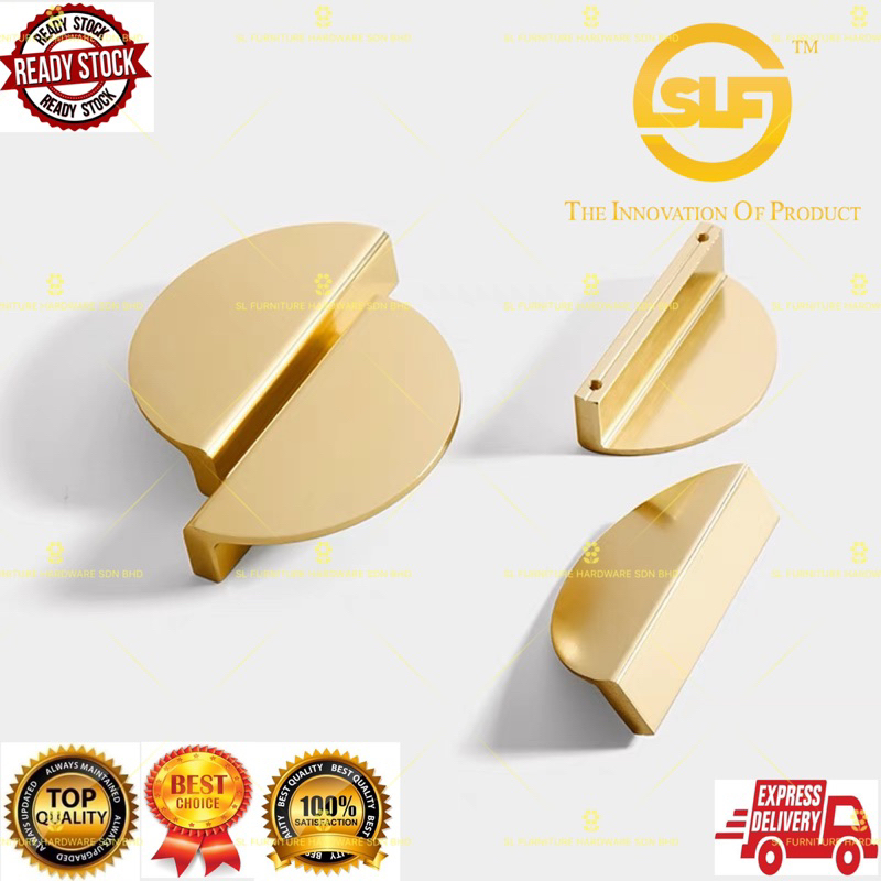 SLF High Quality Cabinet D Shape Handle champagne Gold style Kitchen ...