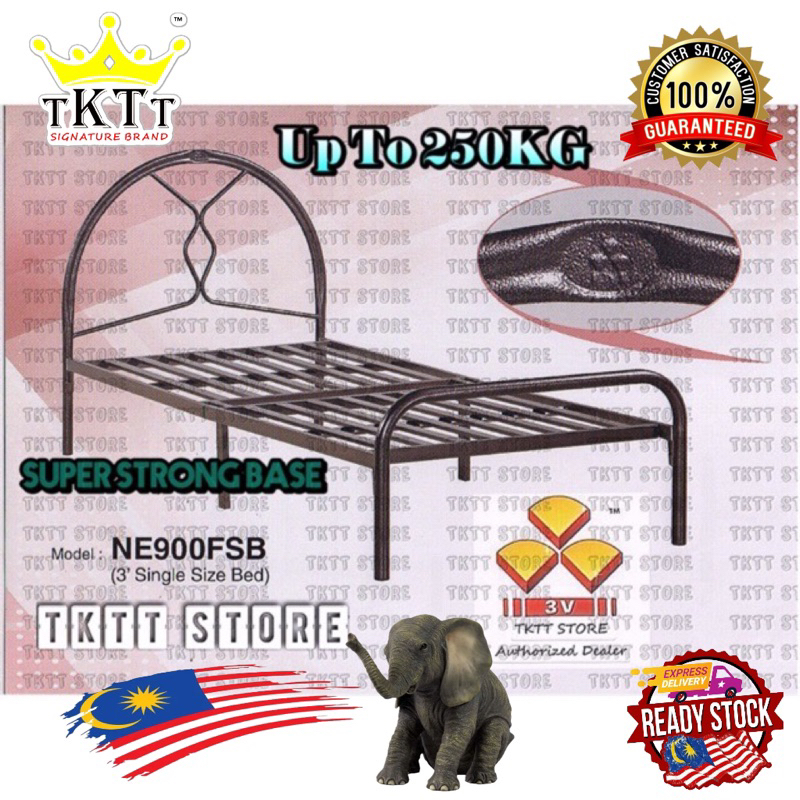 TKTT 3V SUPER BASE Single Bed Frame Foldable Super Strong Base Single ...