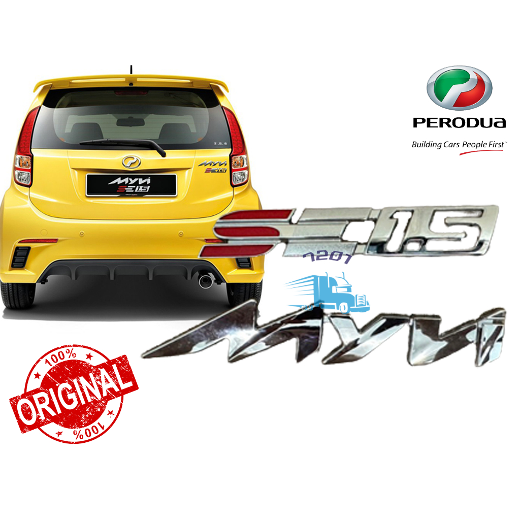 100%Original PERODUA MYVI LOGO/ MYVI SE 1.5 ABS REAR 'CHROME' LOGO ...