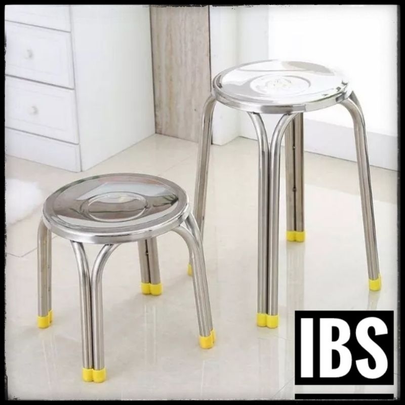 IBS Stainless Steel Chair 25CM 30CM 35CM Kerusi Bangku Stool Tempat ...