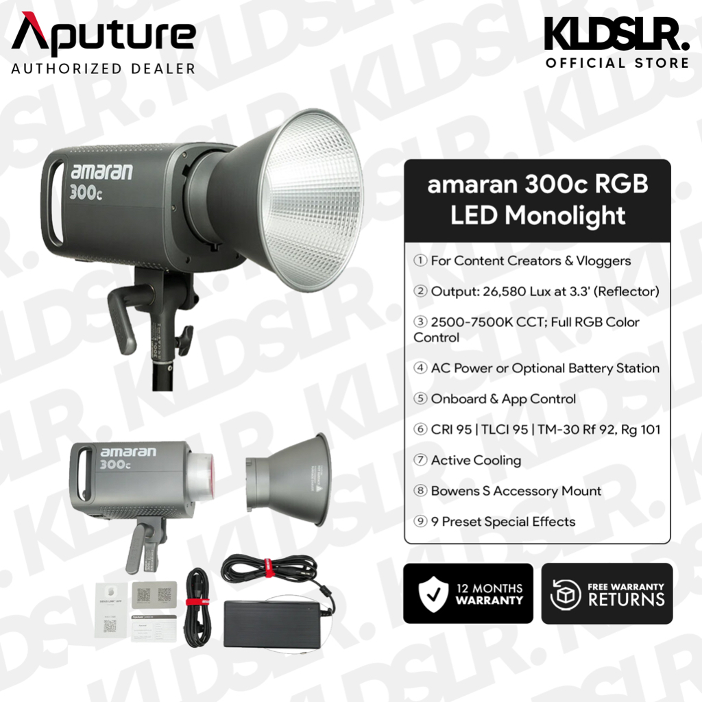 Aputure Amaran 150c / Amaran 300c RGB LED Monolight Full-Color 150W ...