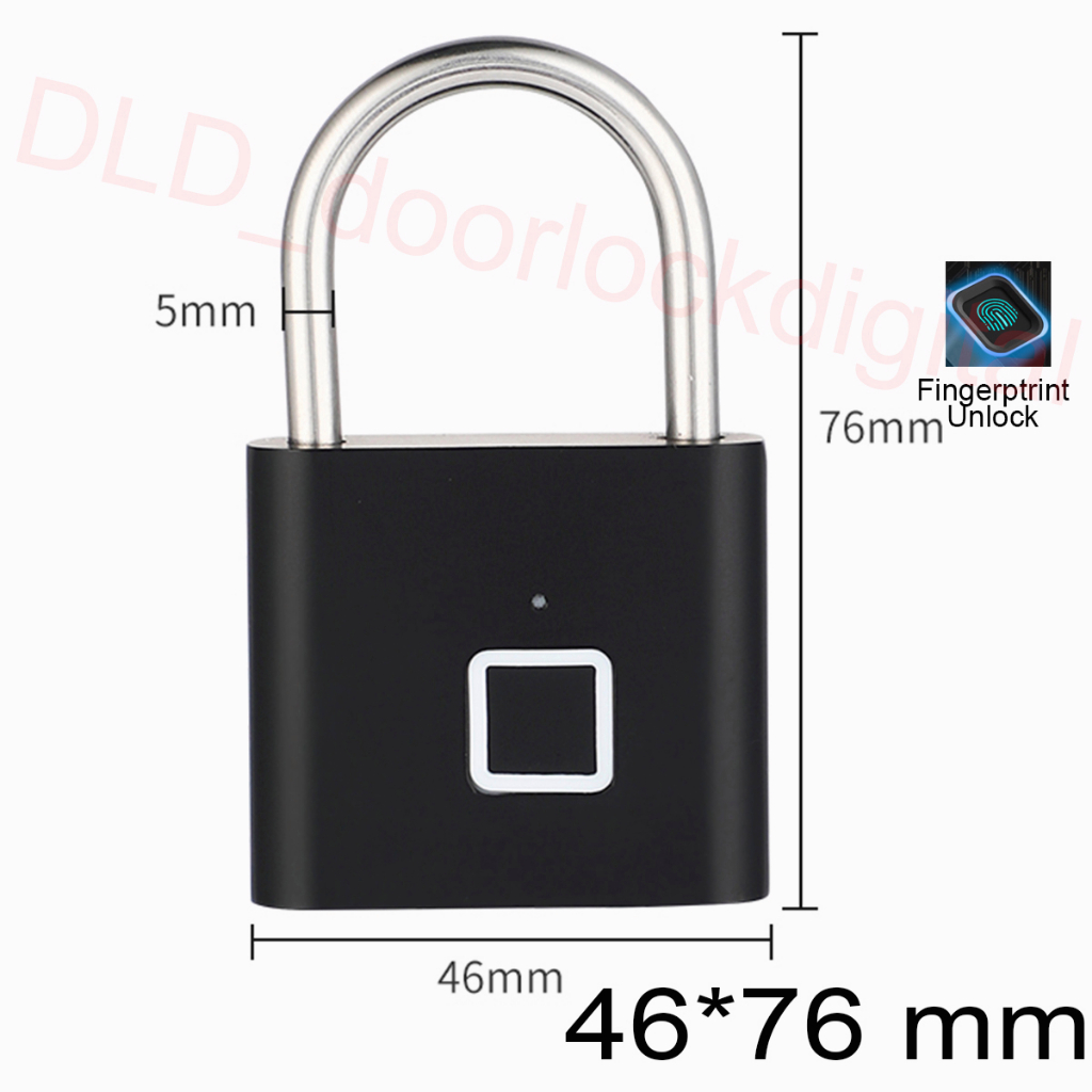 DLD Fingerprint Padlock Anti-Theft Safety Smart Padlock Waterproof ...