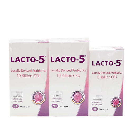 Lacto-5 Probiotics For Digestion System (500mg x 90's x 2) [Free 30's ...