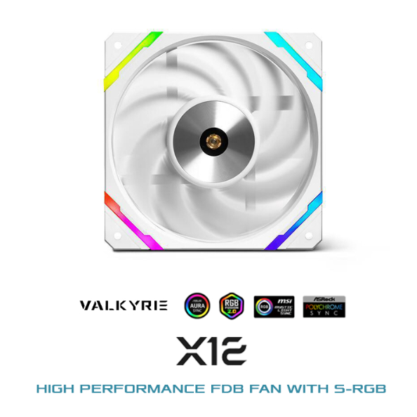 # VALKYRIE X12 Series RGB 120mm RGB Fan # [BLACK/WHITE] | Shopee Malaysia