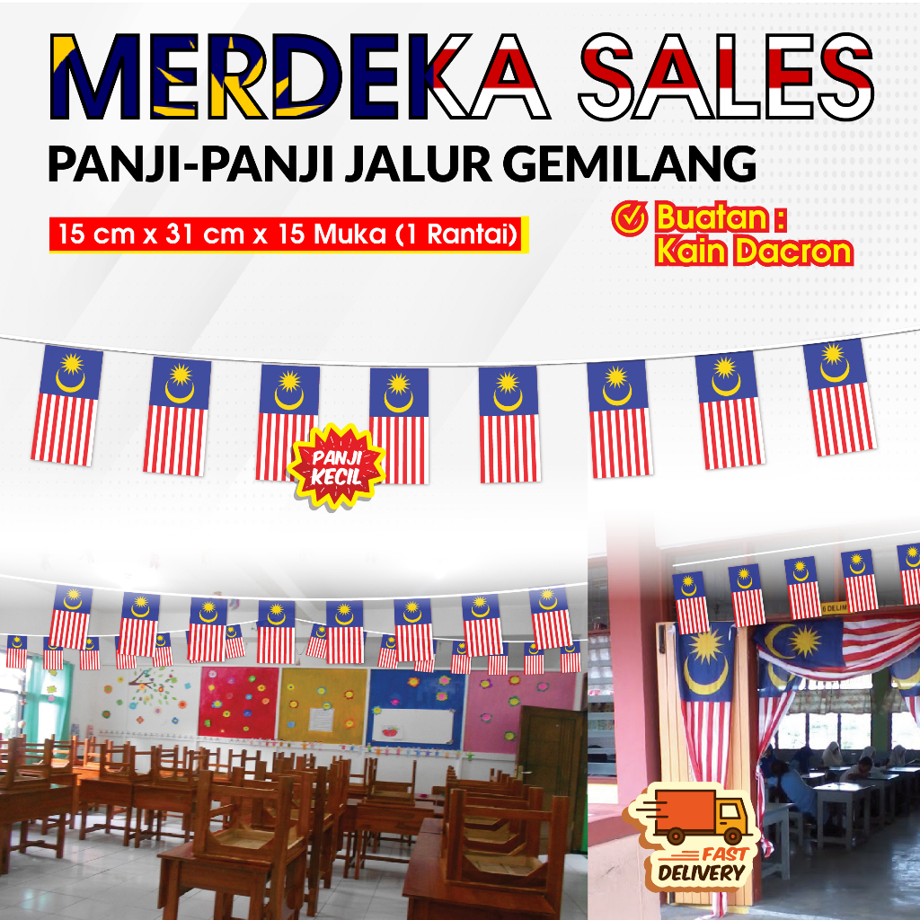 [READY STOCK] BENDERA JALUR GEMILANG Bendera Tangan,Panji,Semarak ...