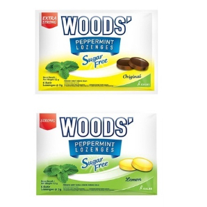 Woods' Peppermint Drops Extra Strong Lozenges Sore Throat Sugar Free 6s ...