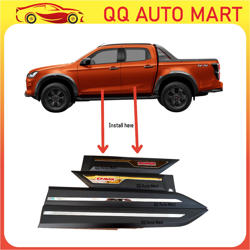 Isuzu Dmax 2021-2023 Side Door Moulding / SIDE DOORS CLADDING MOULIDING ...