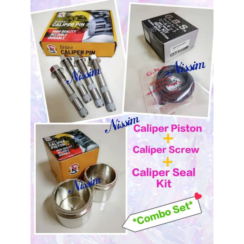 NS Disc Pad Screw & Disc Pad Piston & Caliper Repair Kit Set Viva ...