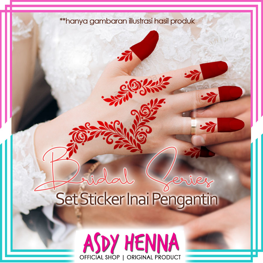 💕 SPECIAL 💕 [1] Sticker Inai Pengantin Bride Henna DIY Stencil Tunang ...