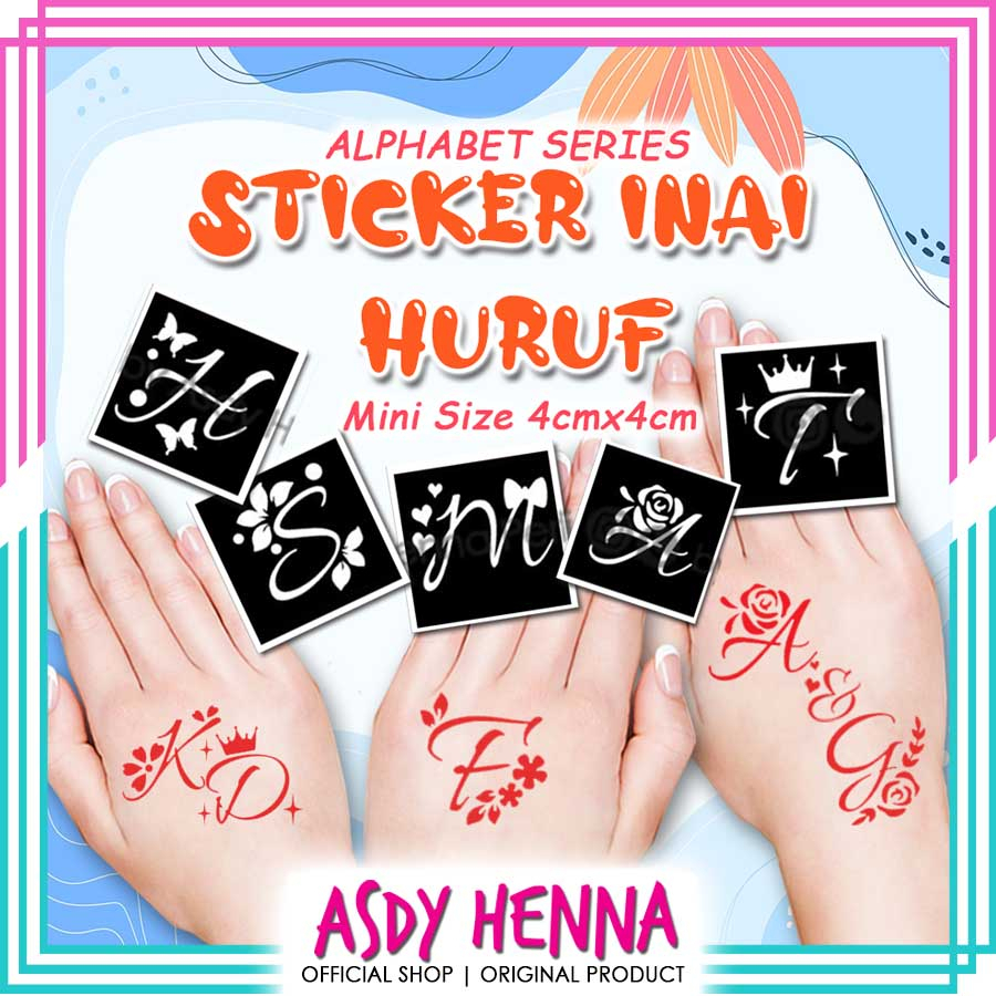Sticker Inai Huruf Mini Size Henna Stencil Alphabet ASDY Henna | Shopee ...