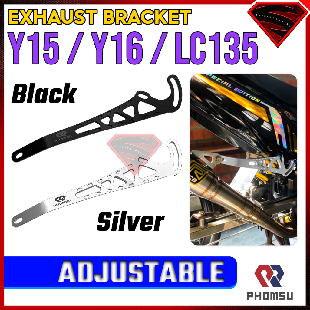 PHOMSU EXHAUST BRACKET ADJUSTABLE CNC Y15 Y15ZR Y16ZR LC135 135LC EKZOS ...