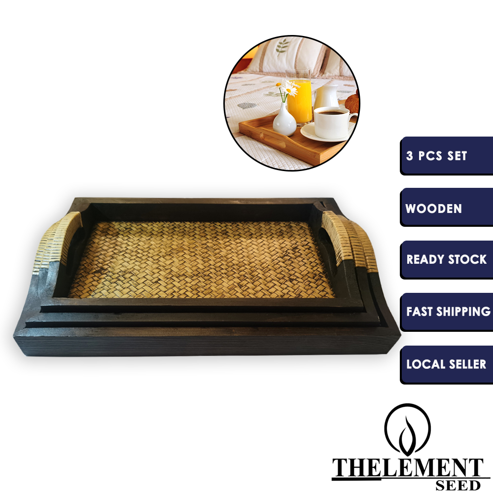 Dulang Hantaran Anyaman Mengkuang Dulang Raya Wooden Tray for Serving ...