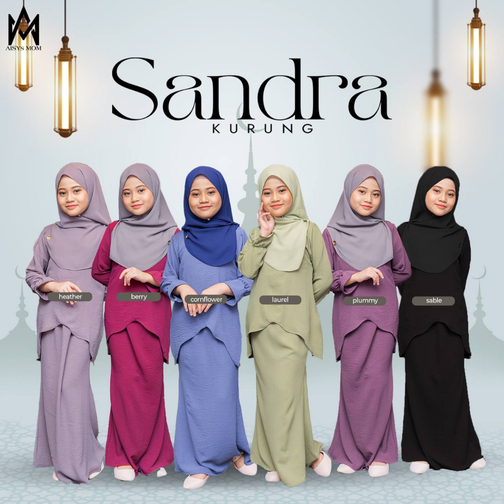 AISYsMOM KURUNG SANDRA KIDS PLAIN IRONLESS | ITALIAN CREPE | Shopee ...