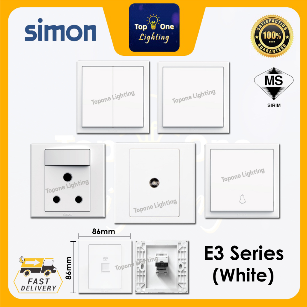 Simon E3 Series Switch / Switches & Socket Outlet (WHITE) | Shopee Malaysia