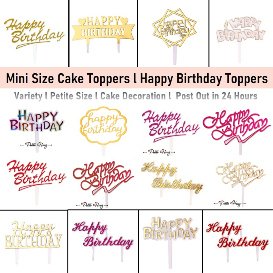 [Petite Houz] Cheapest Mini Cake Toppers For Cupcakes Small Cake Topper ...