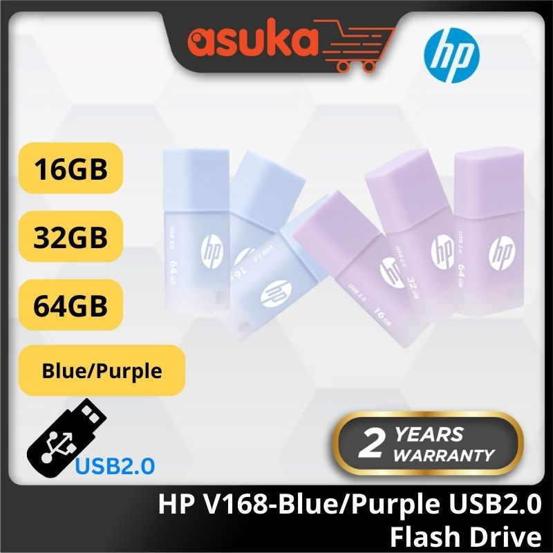 HP V168 Blue/Purple 16GB / 32GB /64GB USB2.0 Flash Drive | Shopee Malaysia