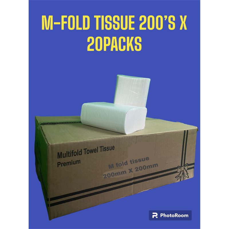N-Fold Multi Fold Tissue 23cm X 20cm X 200sheets X 20Packs Virgin pulp ...