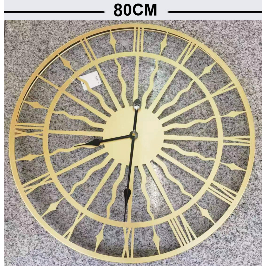 Jam Dinding Besi 40cm/50cm/60cm Minimalist Iron Clock Vintage Roman ...