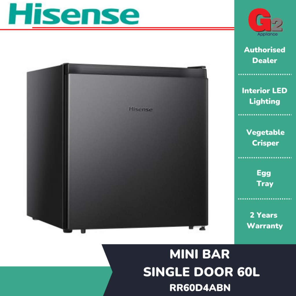 HISENSE (Ready Stock) MINI BAR SINGLE DOOR 60L RR60D4ABN - HISENSE ...