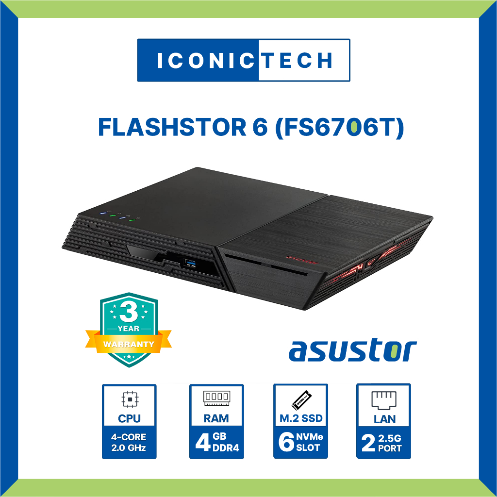 ASK SELLER FIRST ? WhatsApp0193710000 ASUSTOR FLASHSTOR 6 (FS6706T) M.2 NVMe SSD NAS | Shopee ...