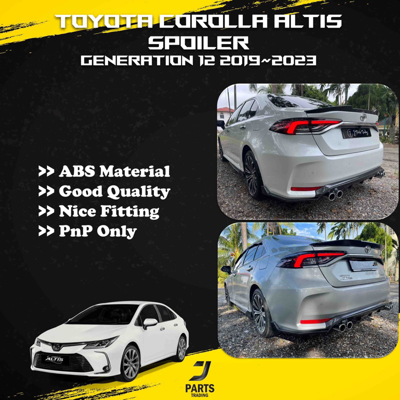Toyota Corolla Altis M4 OEM Spoiler 2019~2023 Gen12 Bonnet Spoiler Rear ...