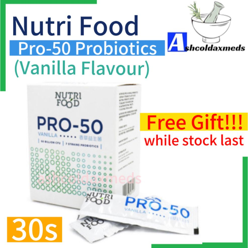 (FOC GIFT) NUTRI FOOD PRO-50 (VANILLA) 5G X 30 SACHETS Nutrifood Pro 50 ...