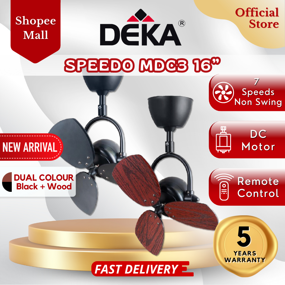 DEKA SPEEDO MDC3 16" 3 Blades Wall Fan 7 Speeds Remote Control Ceiling ...