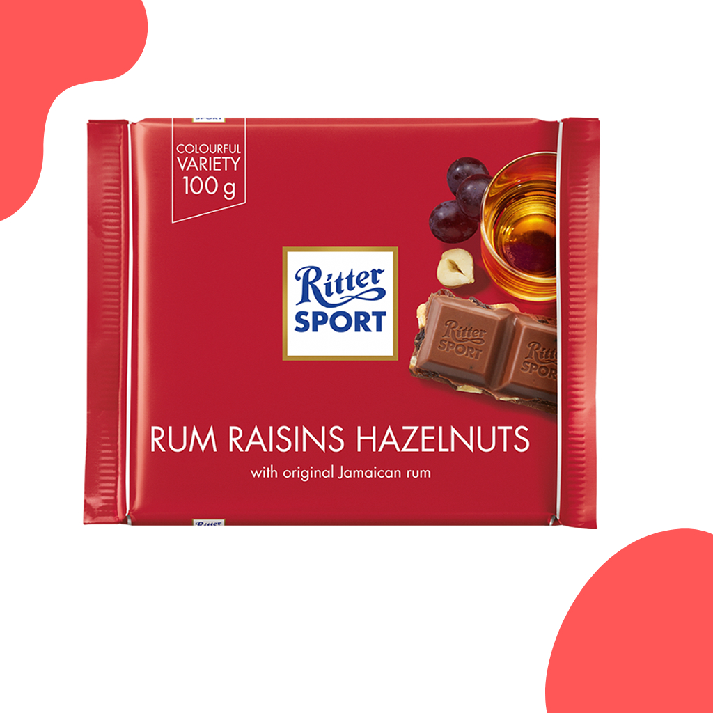 [NON HALAL] Ritter Sport RUM RAISINS HAZELNUT 100g | Shopee Malaysia