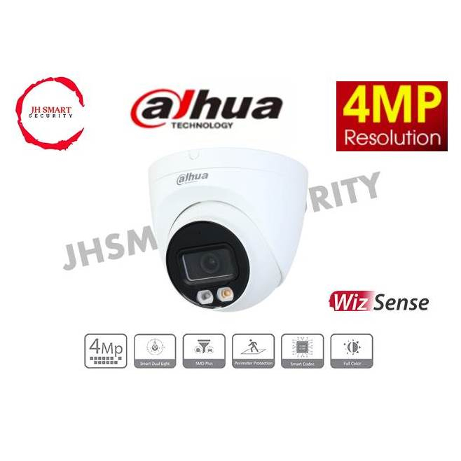 DAHUA IPC-HDW2449T-S-IL 4MP Smart Dual Light Fixed-focal Eyeball WizSense Network Camera ...