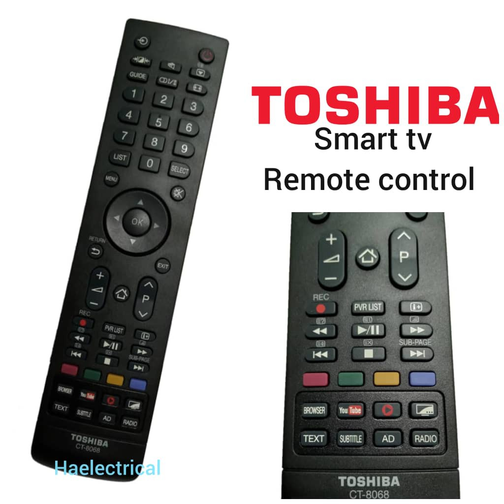 Toshiba CT8068 TV Remote Control With YouTube Browser Button Toshiba CT ...
