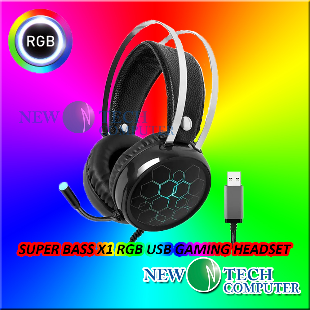 SUPER BASS X1 RGB USB CONNECTION GAMING HEADSET | Shopee Malaysia