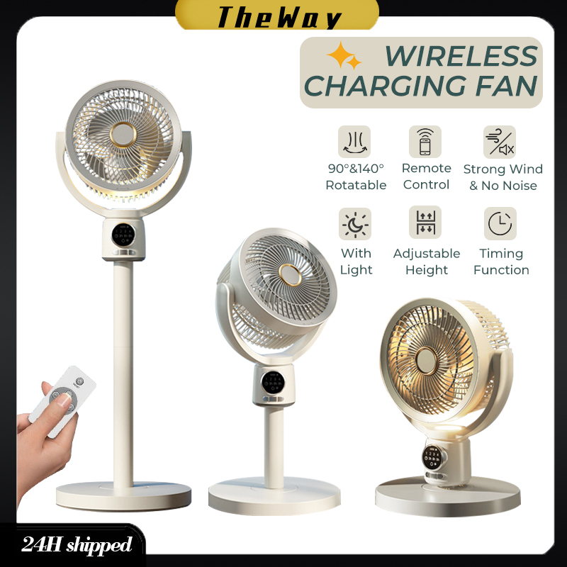 Kipas Camping rotatable wireless Charging fan Retractable Remote ...