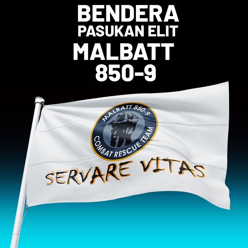 Bendera MALBAT 850-9 Komando I Bendera Pasukan Elit I Bendera Pasukan ...