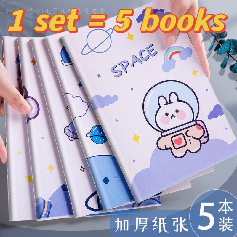 (Set of 5)A5 Diary Book Planner Cute Diary Book Journal Notebook ...