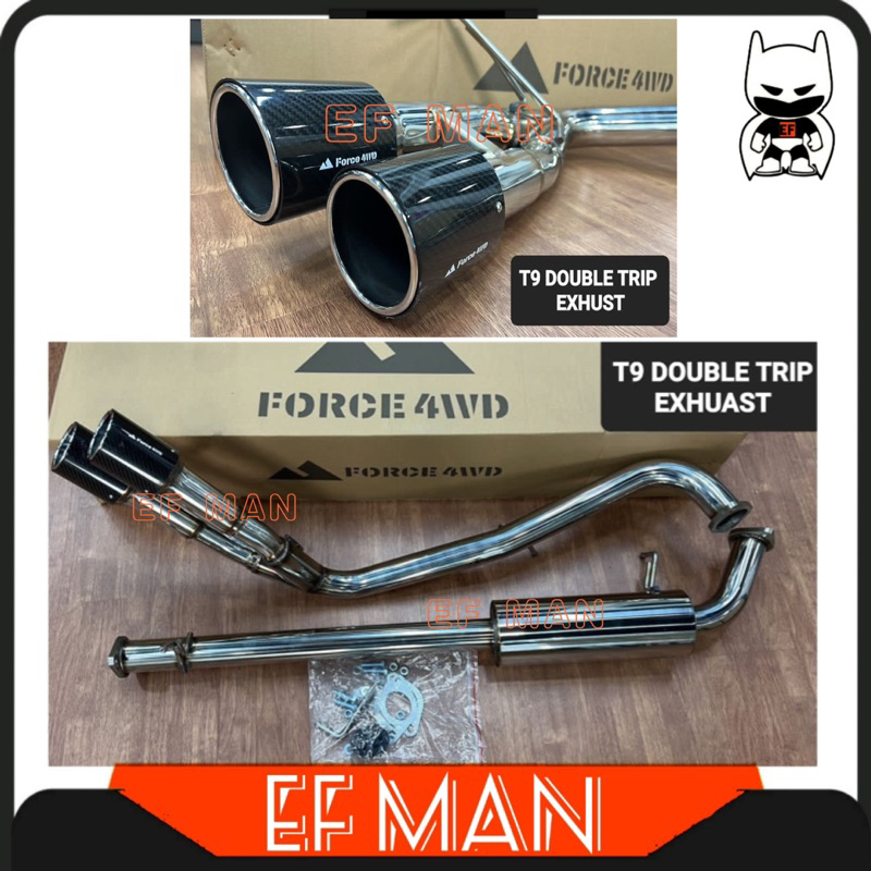 4WD FORCE 4x4 FORD RANGER T9 DOUBLE TWIN SIDE CARBON MUFFLER EXHAUST ...