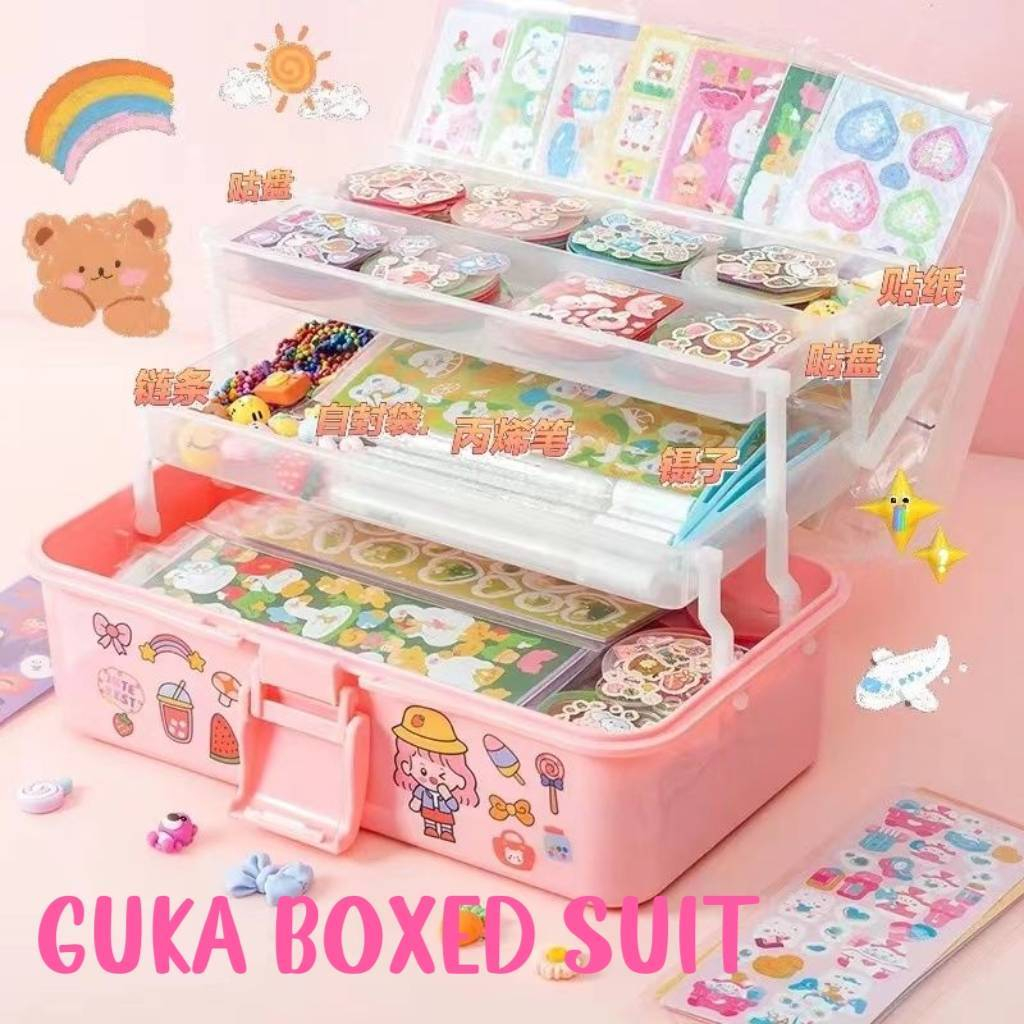 DIY Goo Card Set Three-layer Storage Box Hand Account Sticker Goo Card ...