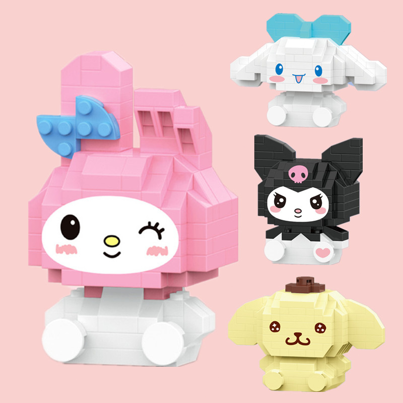 现货 Mini Kuromi Building Blocks Strawberry Bear/Melody 3D Model Toys ...