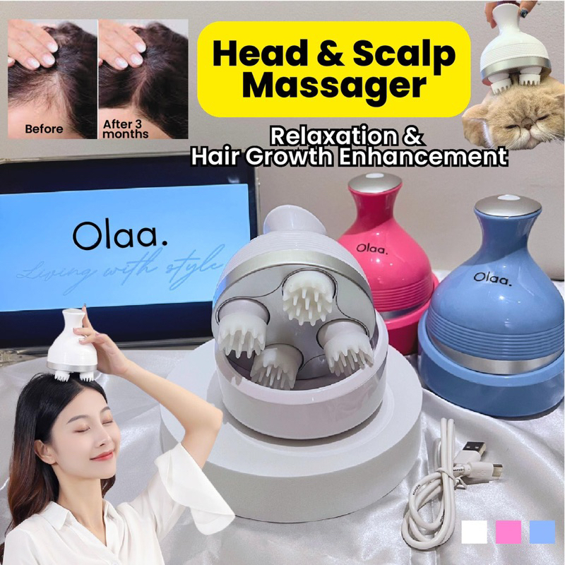 PREMIUM Scalp Massager Anti Hair Loss/ Cat Massager /Portable Electric ...
