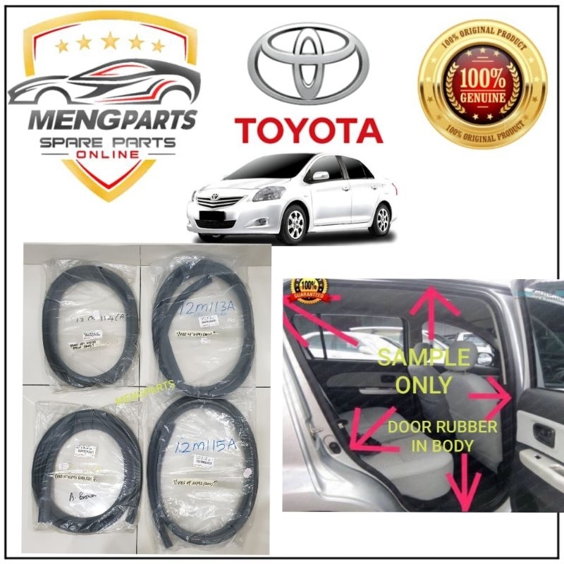 ORIGINAL TOYOTA VIOS DUGONG NCP93 2007Y-2012Y DOOR RUBBER *IN BODY ...