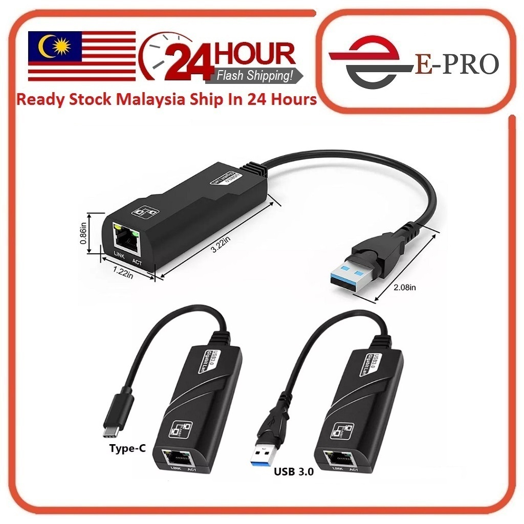 USB 3.0/Type C 3.0 to RJ45 Gigabit LAN 10/100/1000 Mbps Ethernet ...