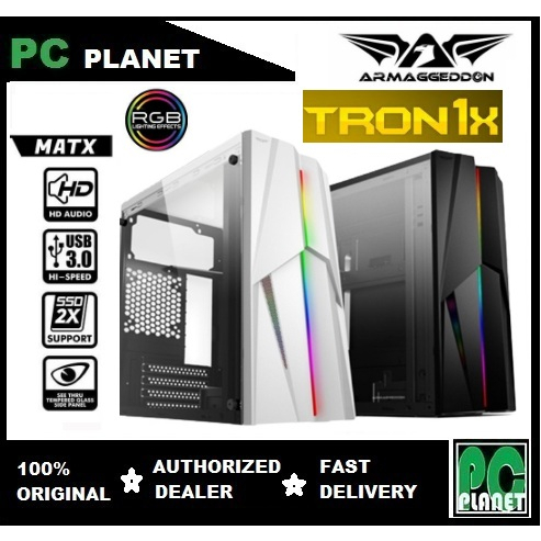 Armaggedon Tron 1X MATX PC Gaming Case | RGB Light Strip Front Panel ...
