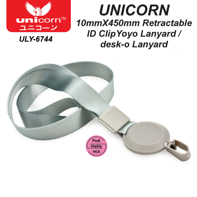 Unicorn ULY-6744 10mmX450mm Retractable ID Clip Yoyo Lanyard / desk-o ... Unicorn ULY-6744 10mmX450mm Retractable ID Clip Yoyo Lanyard / desk-o ...